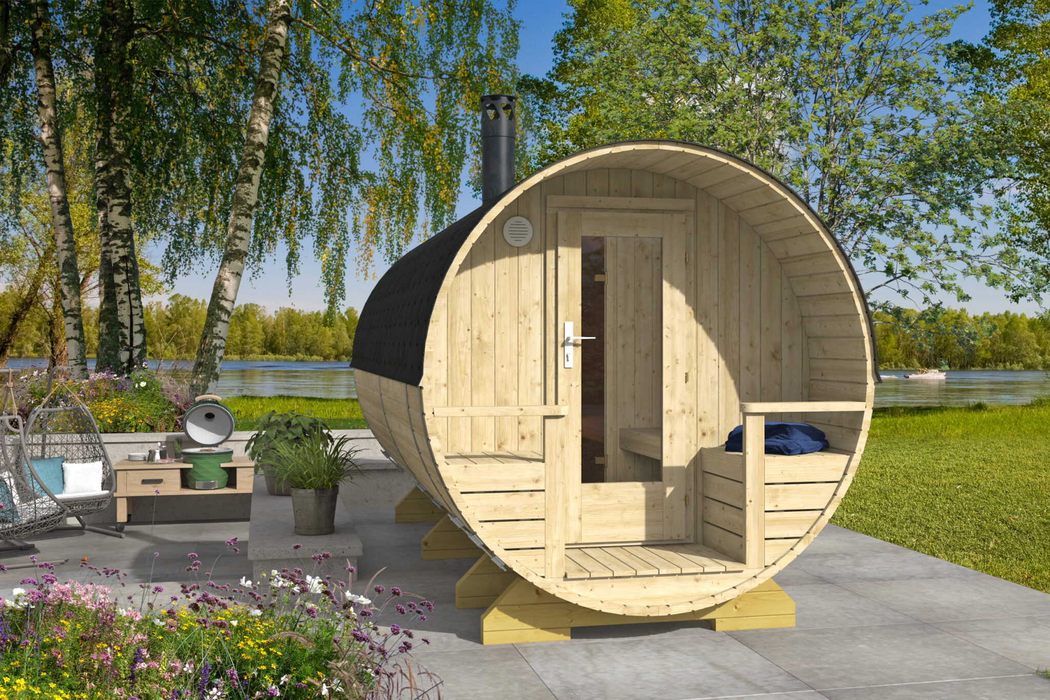 Tynnyrisauna Kemi 210 x 400 cm – Pihatuuri.fi